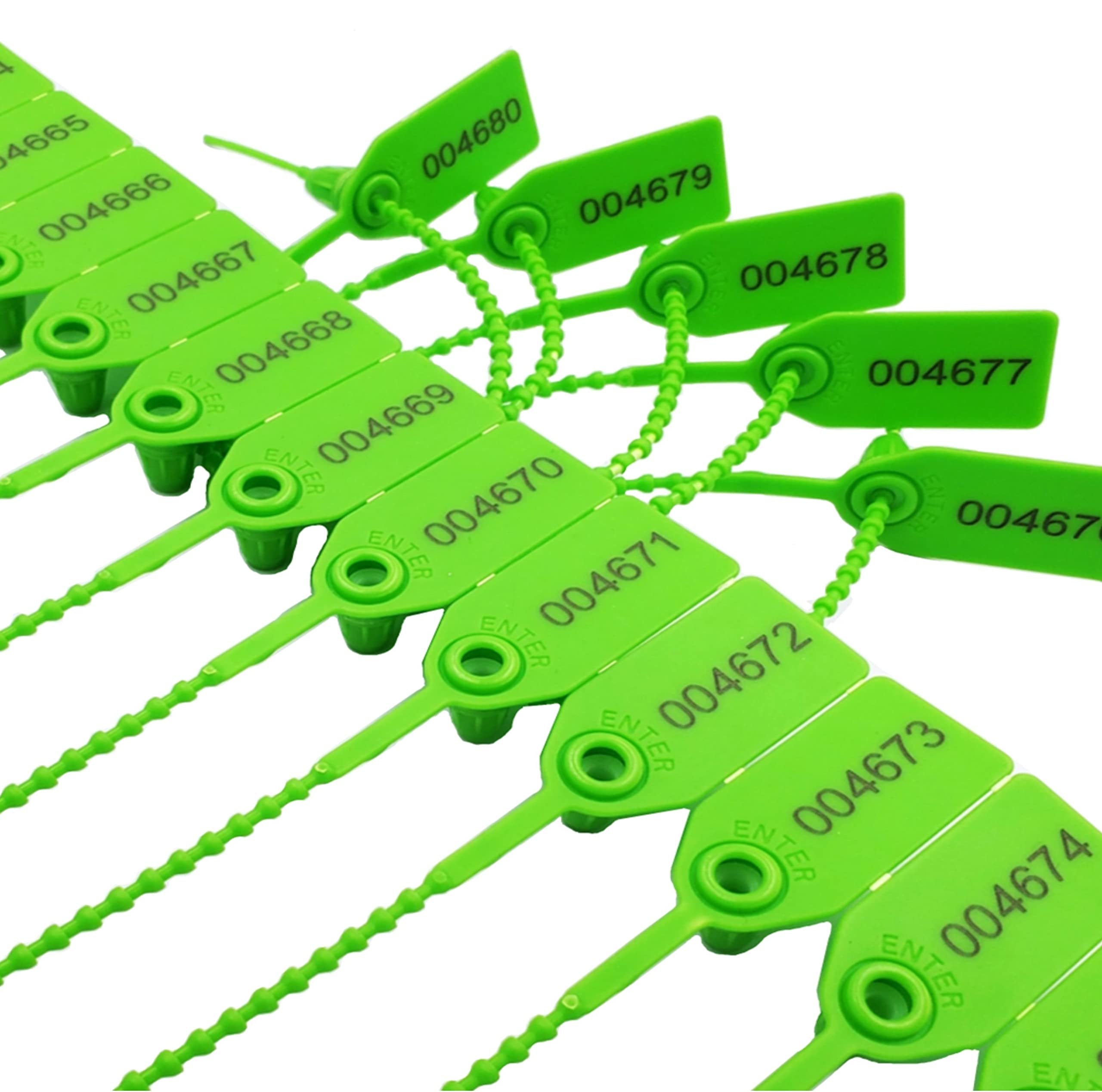 STYLIGHT - 1000 Plastic Truck, Trailer, Container, Tamper Evident, Shipping, Security Seals Numbered Sequentially (Green)