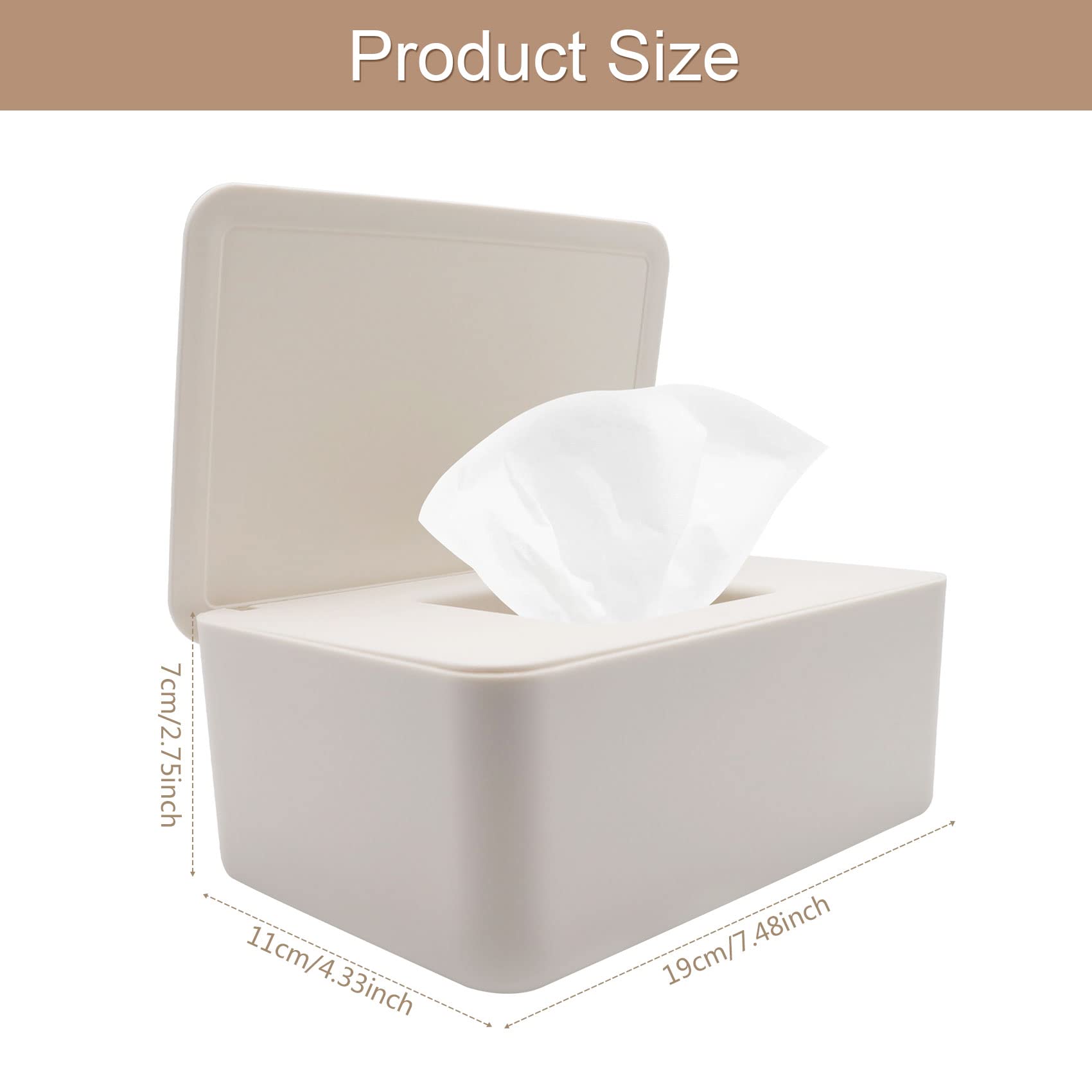 Diaper Wipes Dispenser Baby Wipes Case,Abnaok Baby Wipe Holder Keeps Wipes Fresh,Non-Slip, Easy Open & Close Wipe Container