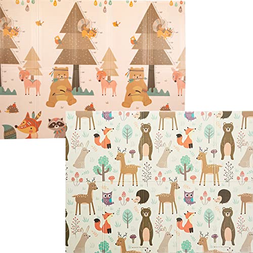 Play Mat Playmat Baby Mat Folding Crawling Large Foam Mat Portable Playmat for Babies (Fox)