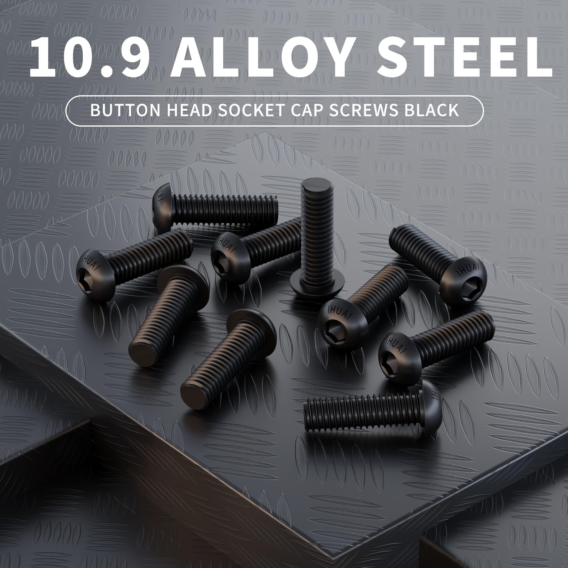 Cicidorai M6-1.0 x 25mm Button Head Socket Cap Bolts Screws, 10.9 Grade Alloy Steel, Black Oxide Finish, Machine Thread, Allen Socket Drive, Quantity 25