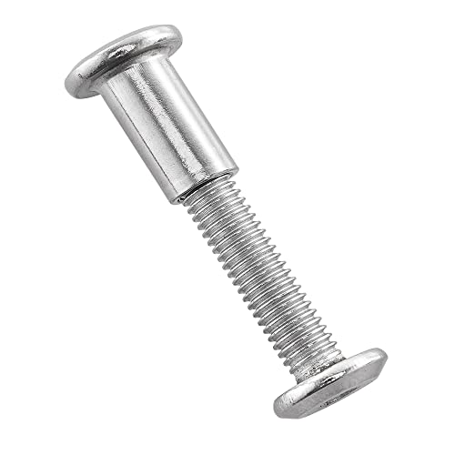 M6 x 45mm Socket Head Cap Screws Bolts Barrel Nuts Kit, 304 Stianless Steel 18-8, Binding Screws Posts for Baby Beds Furnitures Leather Belt Screws, 10 Pairs