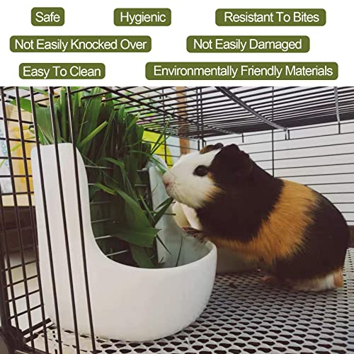 kathson Rabbit Hay Feeders Ceramic Food Bowl Rack Bunny Water Bottles Dispenser Small Animal Chew Twist for Rabbit Guinea Pig Chinchillas Hamsters