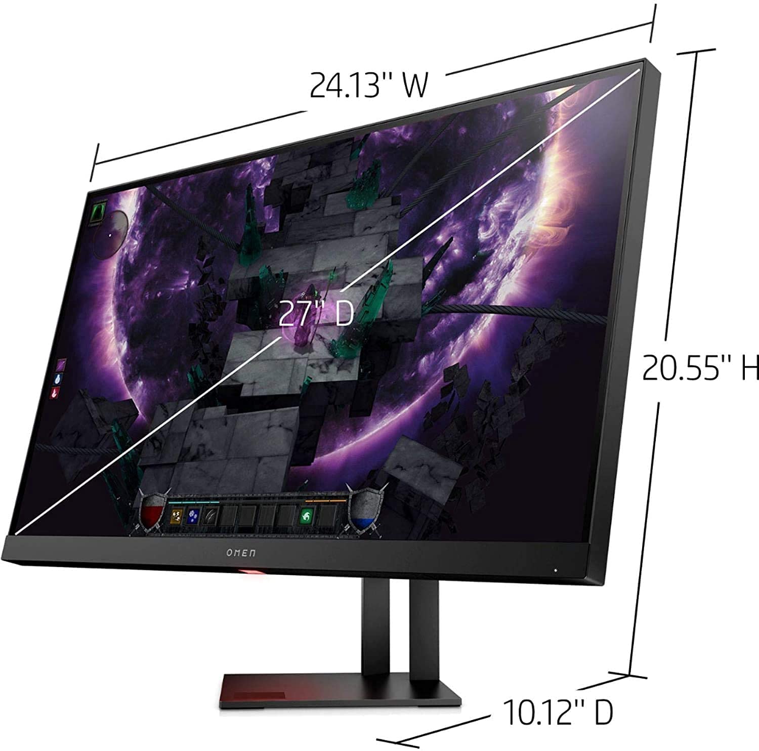 HP New OMEN 27i Monitor - 8AC94AA#ABA - 27" IPS LED QHD FreeSync, G-Sync Compatible Gaming Monitor + HDMI Cable
