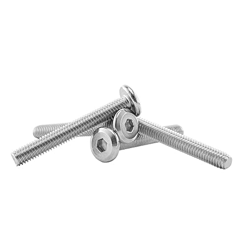 M6 x 45mm Socket Head Cap Screws Bolts Barrel Nuts Kit, 304 Stianless Steel 18-8, Binding Screws Posts for Baby Beds Furnitures Leather Belt Screws, 10 Pairs