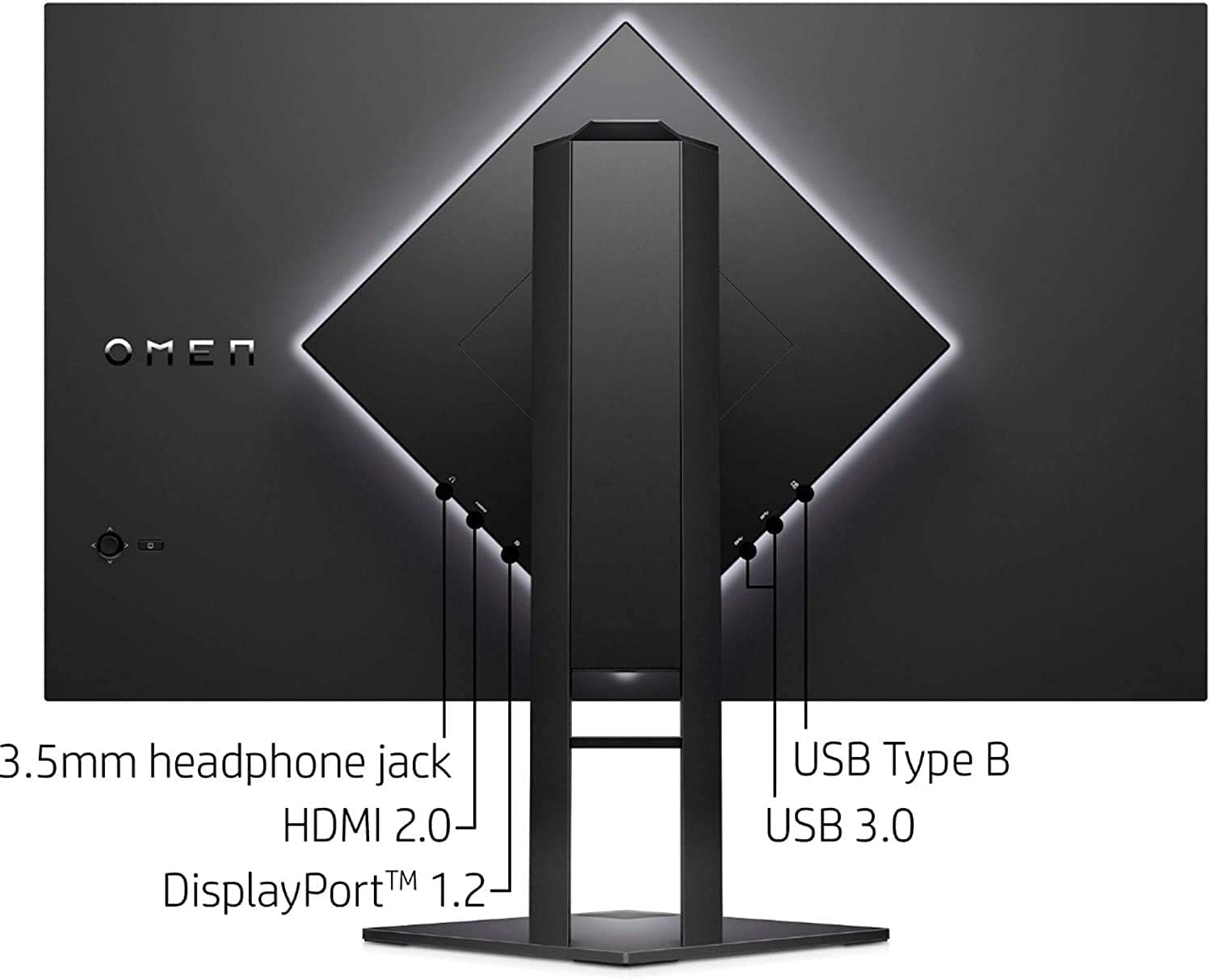 HP New OMEN 27i Monitor - 8AC94AA#ABA - 27" IPS LED QHD FreeSync, G-Sync Compatible Gaming Monitor + HDMI Cable