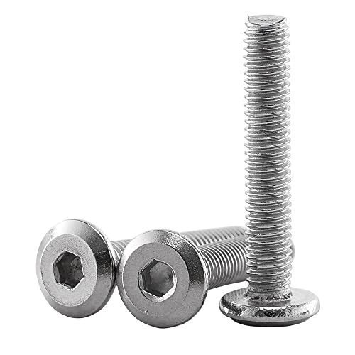 M6 x 45mm Socket Head Cap Screws Bolts Barrel Nuts Kit, 304 Stianless Steel 18-8, Binding Screws Posts for Baby Beds Furnitures Leather Belt Screws, 10 Pairs