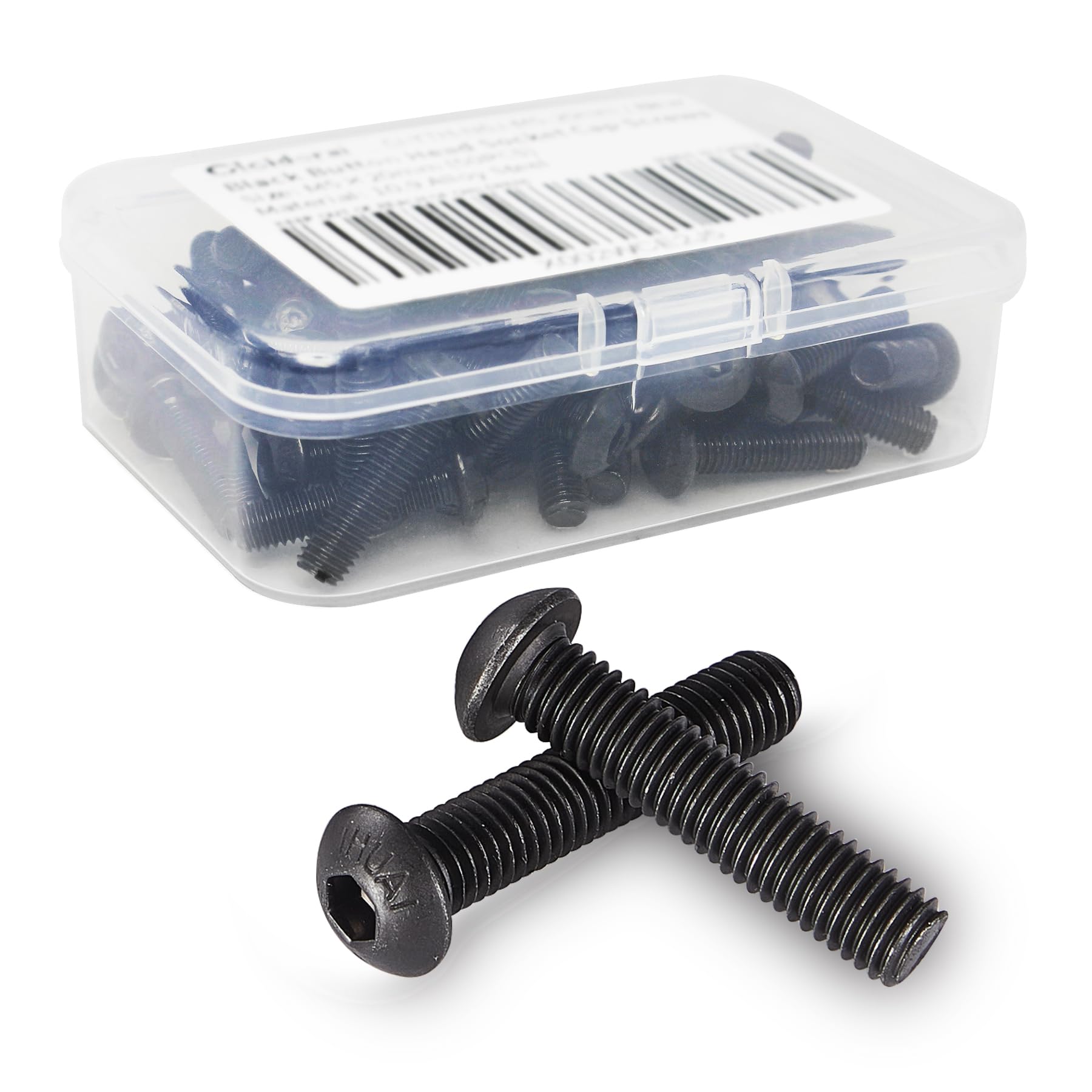 Cicidorai M6-1.0 x 25mm Button Head Socket Cap Bolts Screws, 10.9 Grade Alloy Steel, Black Oxide Finish, Machine Thread, Allen Socket Drive, Quantity 25