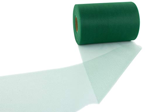 Tulle Fabric Roll | 6” by 100 Yards | Polyester Spool for Crafts Decorations Tutu Weddings Costumes Skirts Parties and More – by Craft Forge (Hunter Green)