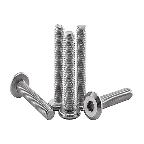 M6 x 45mm Socket Head Cap Screws Bolts Barrel Nuts Kit, 304 Stianless Steel 18-8, Binding Screws Posts for Baby Beds Furnitures Leather Belt Screws, 10 Pairs