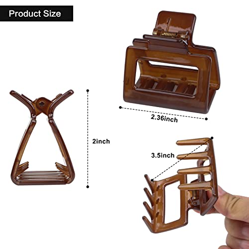 6 PCS Claw Hair Clips, Small Claw Clips for Women Girls, Rectangle Tiny Hair Jaw Clips, Non-slip Matte Claw Clamps Barrettes for Thin/Thick Medium Hair