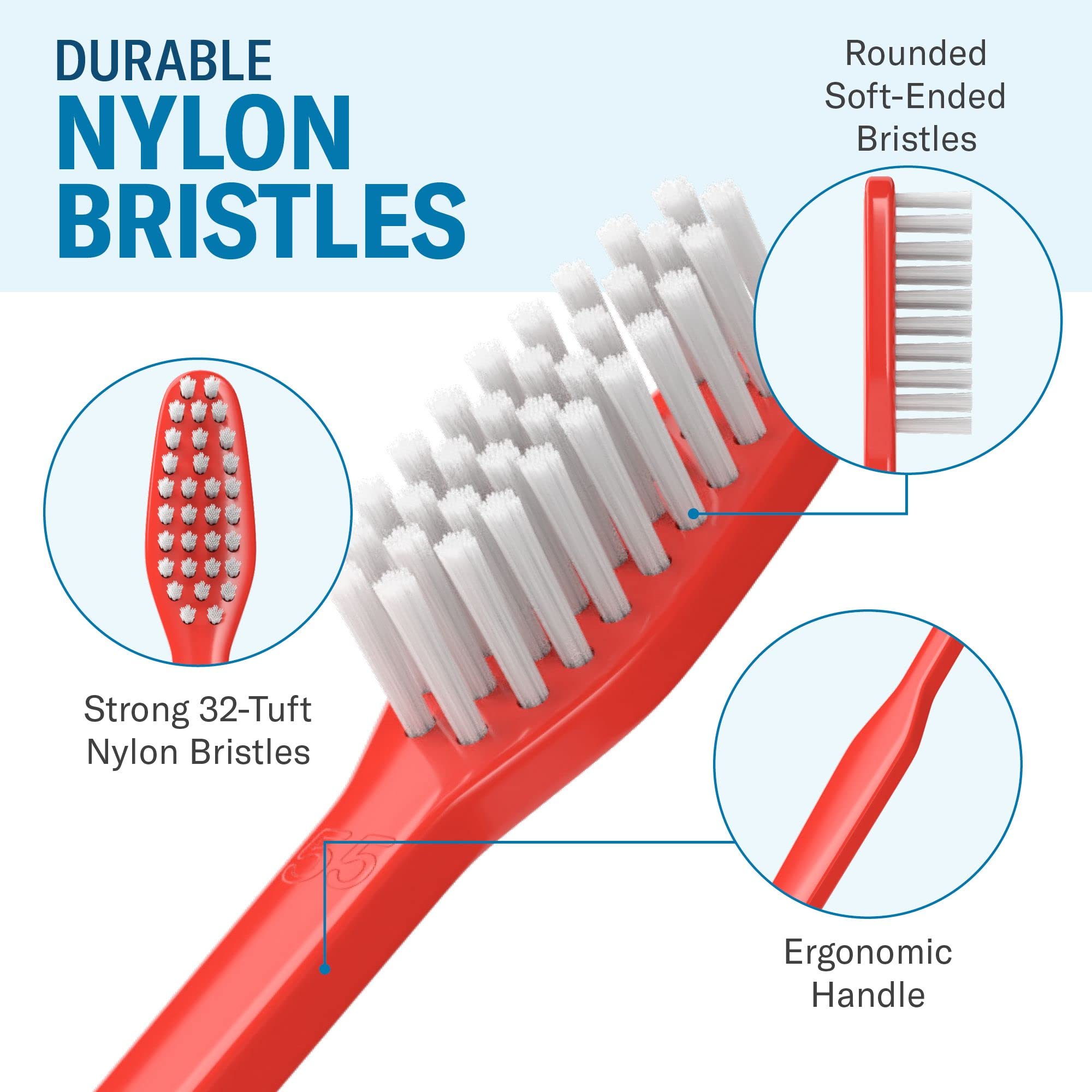 Blasting Health 100 Pack Disposable Medium Soft Bristles Bulk Toothbrushes - Individually Wrapped (Plain)