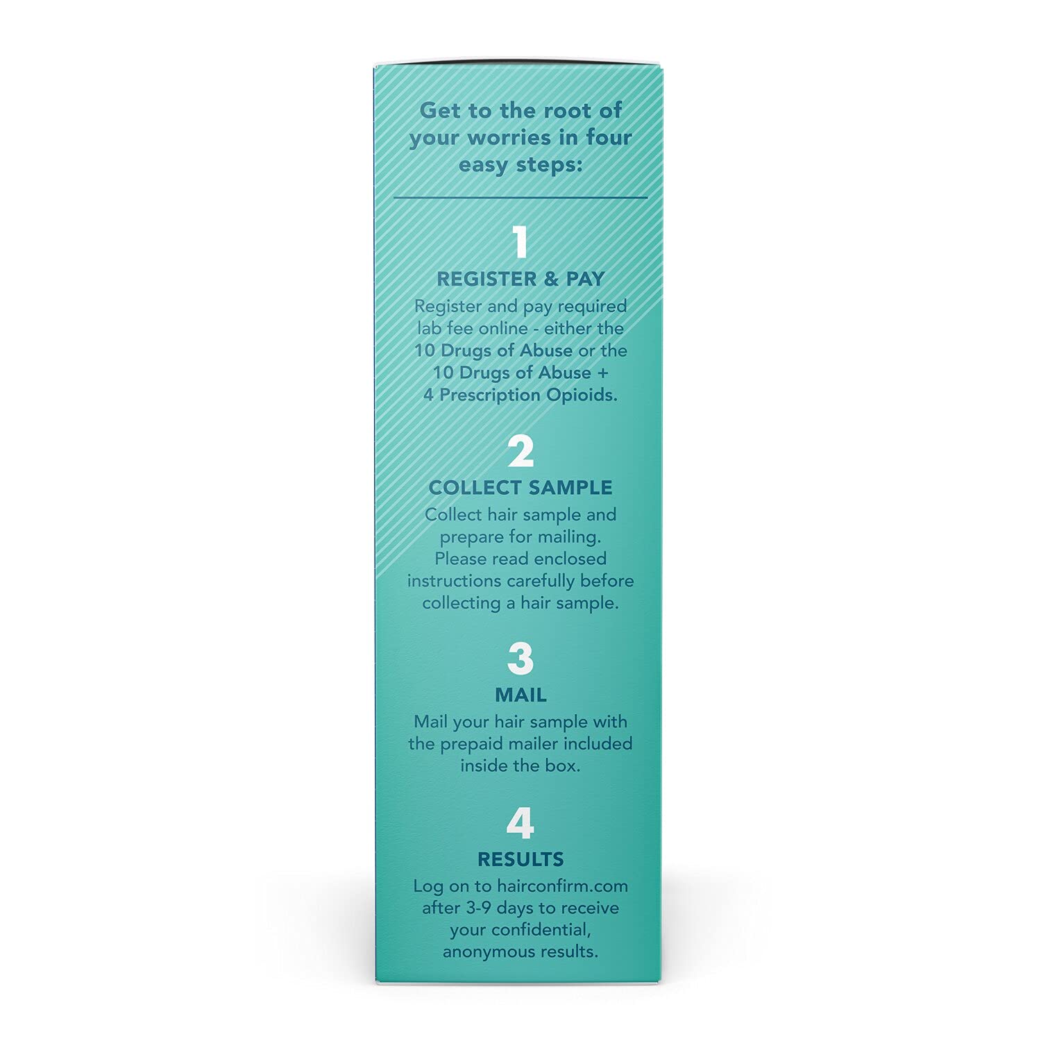 Anonymous lab Test Hair Drug Test Hair Collection kit 90 Day Report detects Further Back Than Urine Testing Choose Your Test