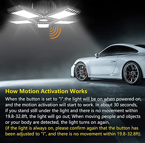 CODAFUL Motion Sensor LED Garage Light with Motion Sensor 150W 15000lm Super Bright Shop Light, Motion Activated led Store Light, Suitable for Garage, Workshop and Basement.