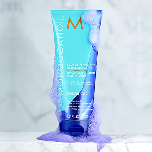 Moroccanoil Blonde Perfecting Purple Shampoo And Conditioner Bundle, 6.7 Fl. Oz. Set
