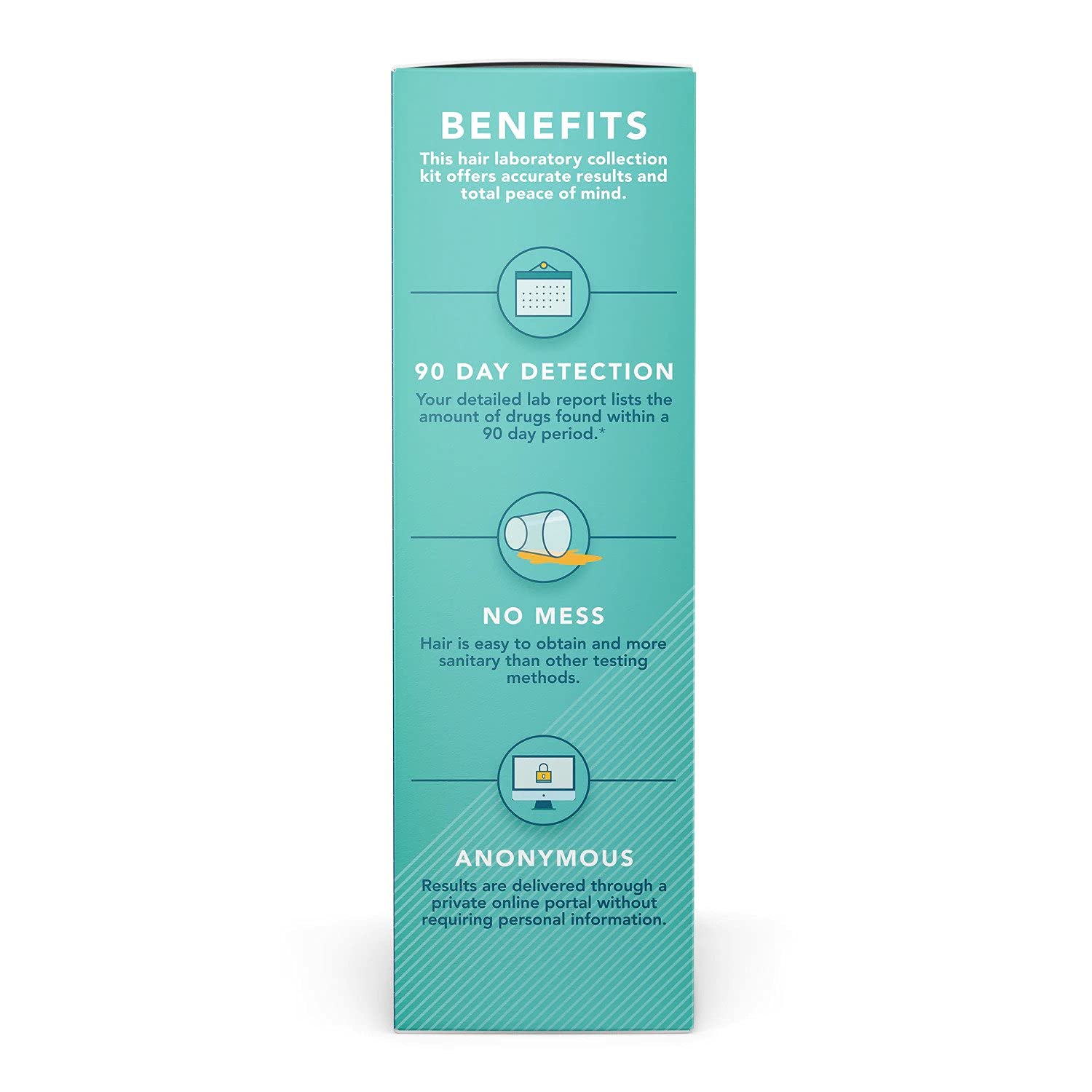 Anonymous lab Test Hair Drug Test Hair Collection kit 90 Day Report detects Further Back Than Urine Testing Choose Your Test