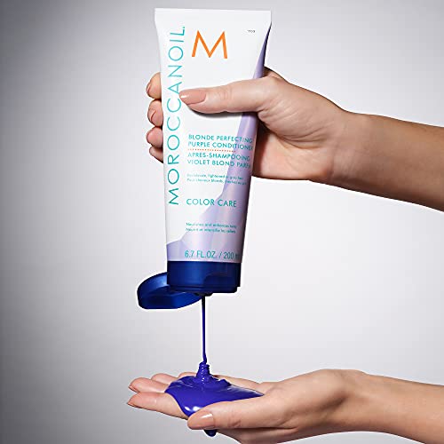 Moroccanoil Blonde Perfecting Purple Shampoo And Conditioner Bundle, 6.7 Fl. Oz. Set
