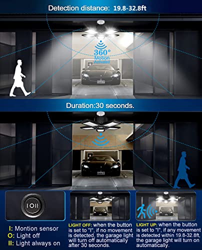CODAFUL Motion Sensor LED Garage Light with Motion Sensor 150W 15000lm Super Bright Shop Light, Motion Activated led Store Light, Suitable for Garage, Workshop and Basement.