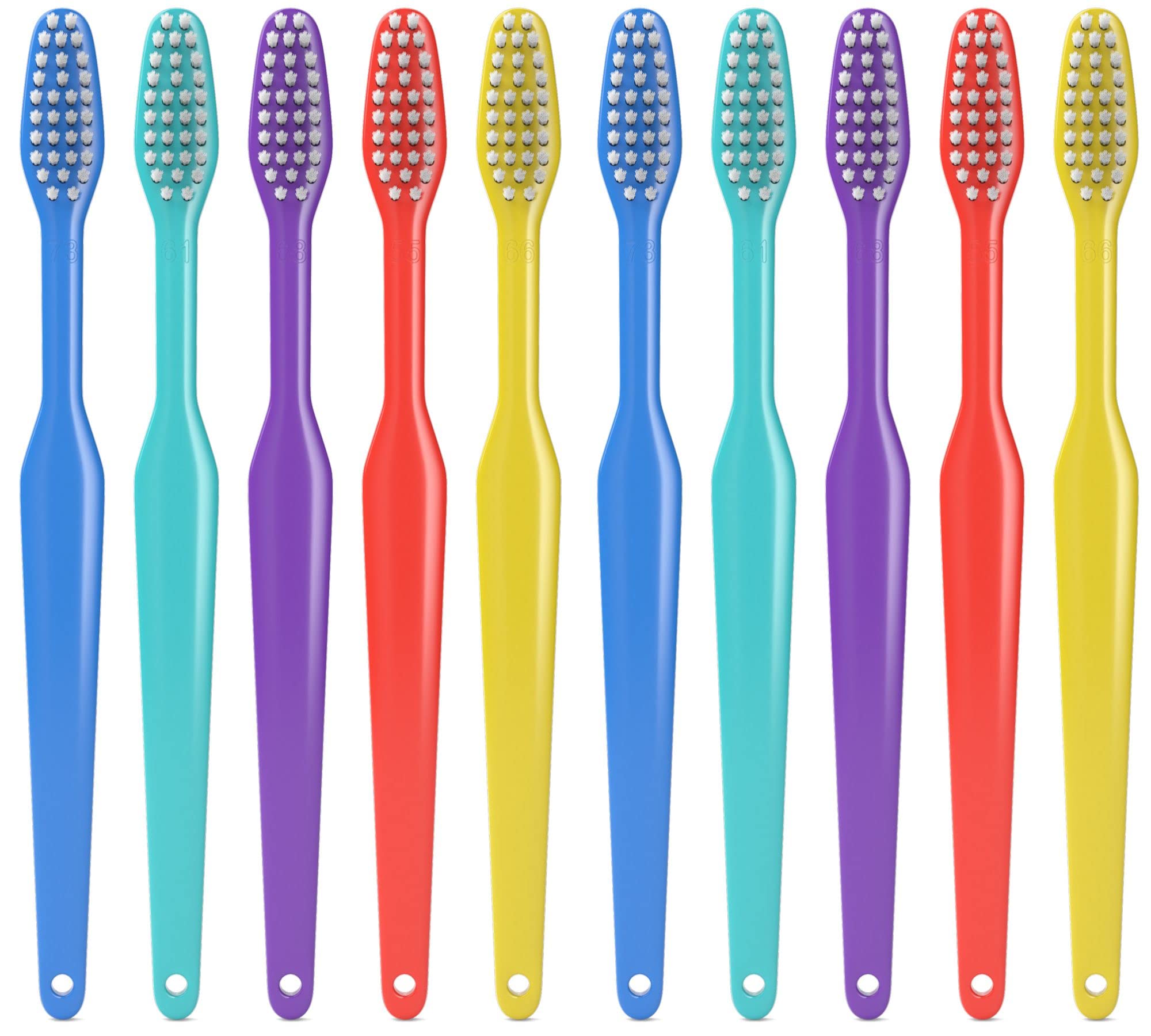 Blasting Health 100 Pack Disposable Medium Soft Bristles Bulk Toothbrushes - Individually Wrapped (Plain)