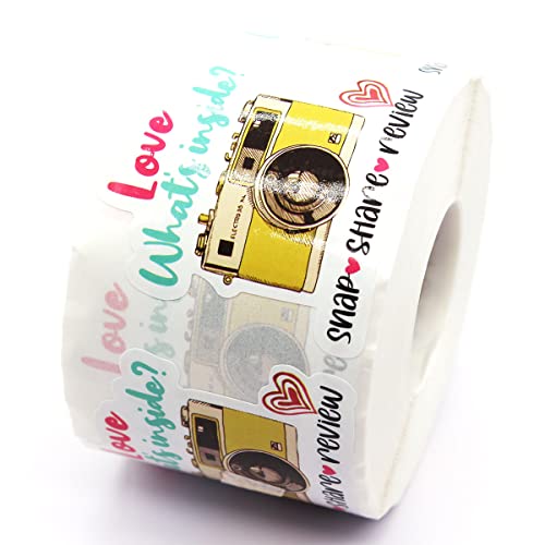 Snap Share Review Stickers,Love it Snap Share Stickers,Leave a Review Stickers,Cute Small Business Stickers 500 Labels Per Roll