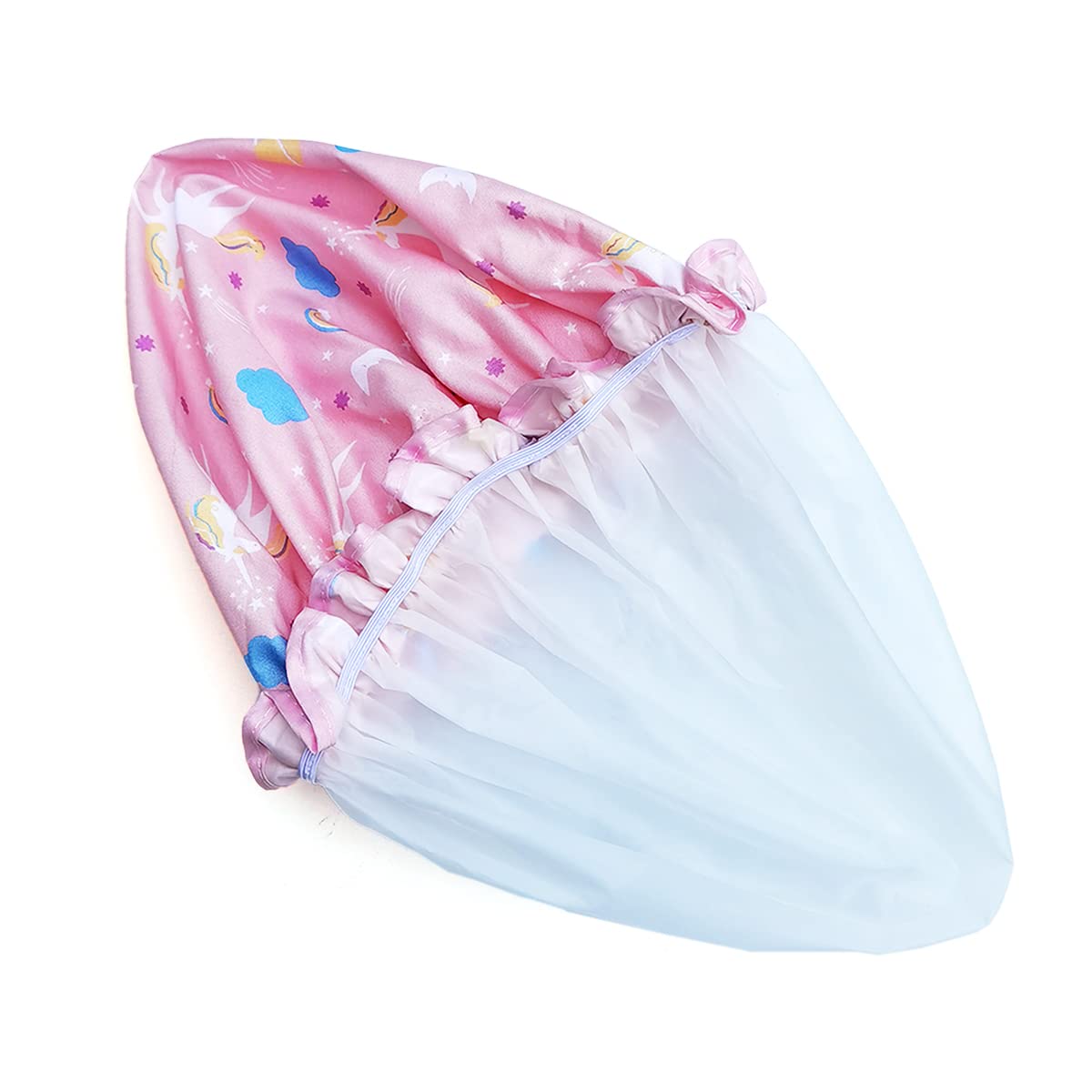 HOMESJUN Shower Cap, 3 Packs Waterproof Reusable Bath Caps for Women Hair, Double Layers Elastic Shower Hat Hair Protection