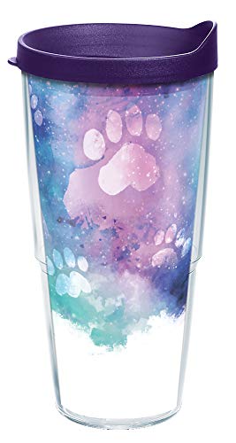 Tervis Paw Prints Made in USA Double Walled Insulated Tumbler Travel Cup Keeps Drinks Cold & Hot, 24oz, Classic