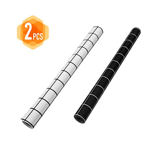 Shelf Liner Non-Adhesive EVA Cabinet-Drawer-Liners - 2 Roll Waterproof Kitchen Fridge Pad and Refrigerator Mat, Non-Slip Can be Cut Placemats, Size 17"×78.7"(Black&White)