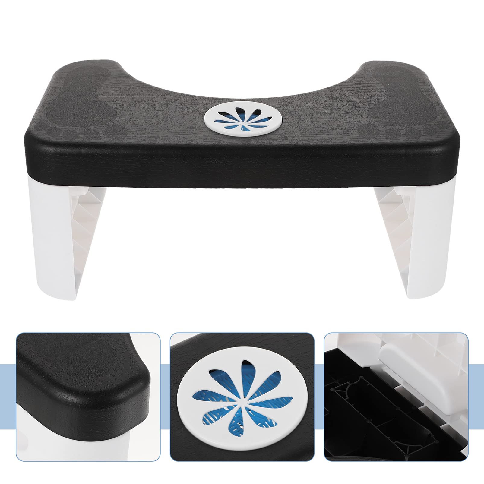 Step Stool Bathroom Footstool Foldable Toilet Stool Household Step Stool Toilet Stool Household Step Stool Potty Training Stool Foot Black