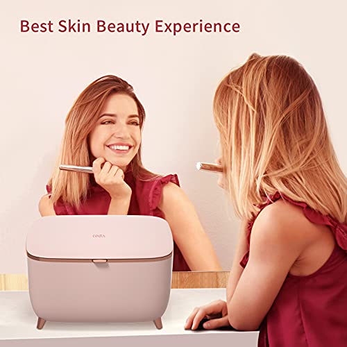 LVARA Smart Mini Skincare Fridge, 9 Liter Portable for Beauty, Makeup, Cosmetic Refrigerator with ‘Smart Life’ App for Bedroom Desktop, Gift for women, Pink