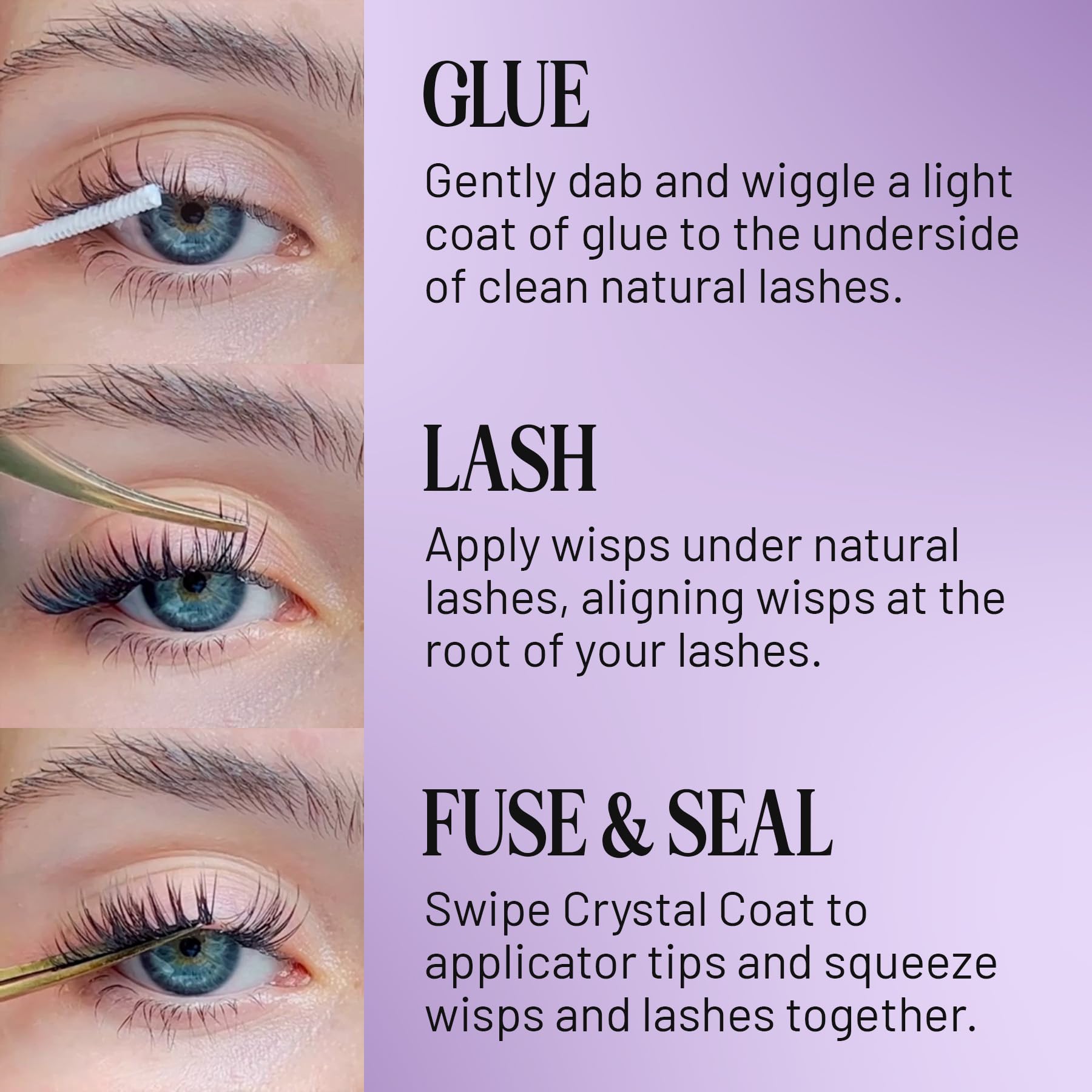 Lilac St - PRO Lash Glue (Black) - Lash Cluster Glue - Quick Dry Formula - Mini Mascara Wand Applicator - Strong & Flexible Hold - Waterproof - Sensitive Eyes Safe - Cruelty Free, Vegan, Women Founded