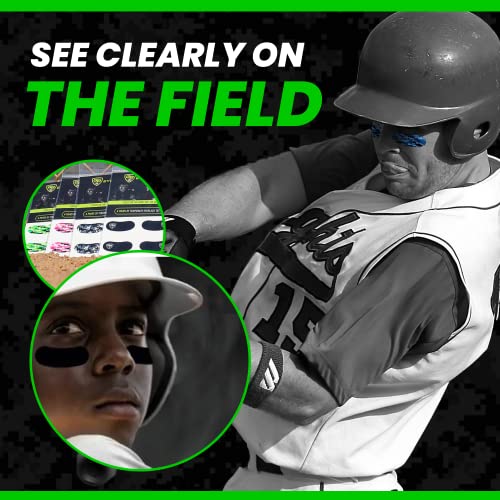 GB Eyeblack - 12 Pairs Peel & Stick Athletic Eyeblack USA Strips Red White and Blue Eye Black Baseball (Stars & Stripes)