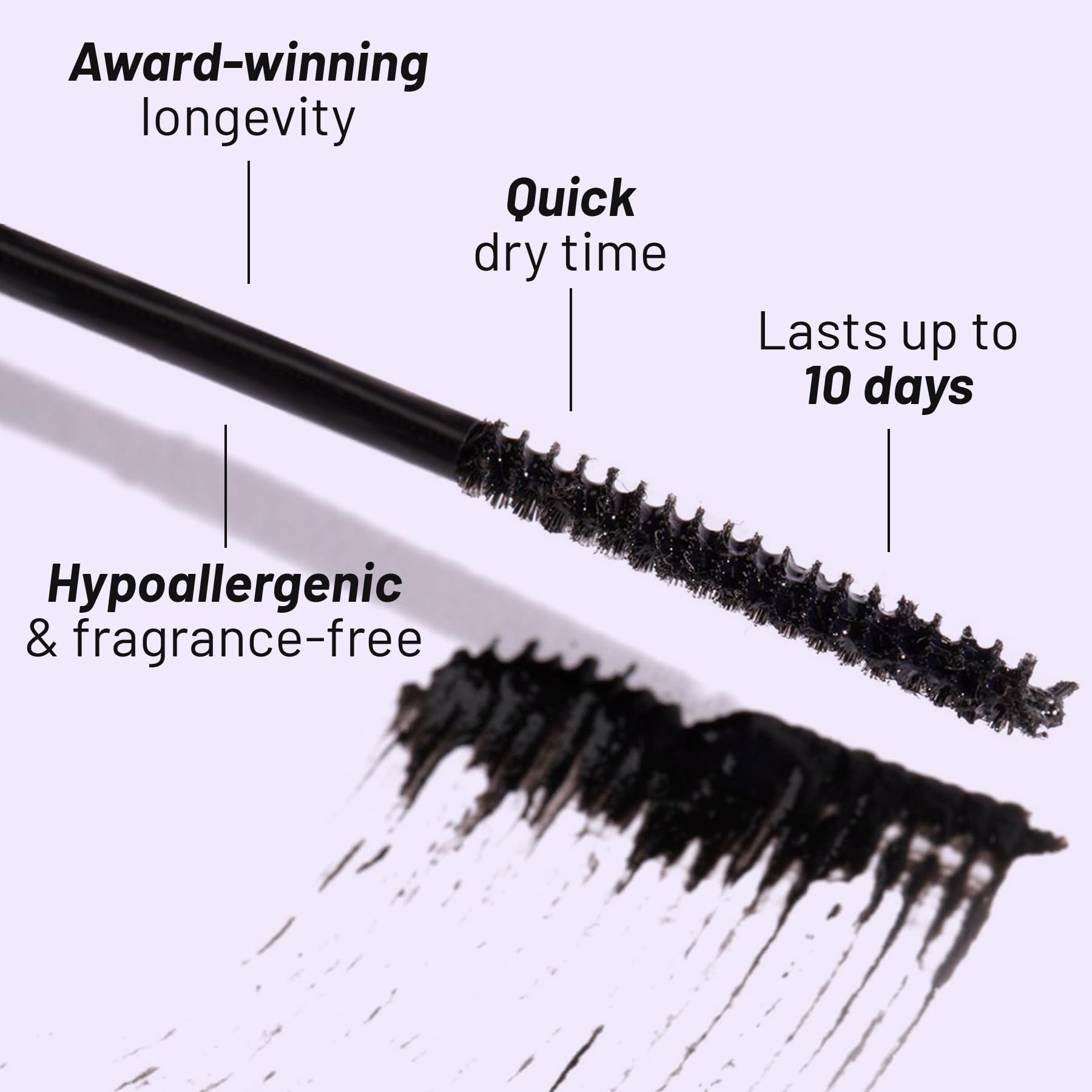 Lilac St - PRO Lash Glue (Black) - Lash Cluster Glue - Quick Dry Formula - Mini Mascara Wand Applicator - Strong & Flexible Hold - Waterproof - Sensitive Eyes Safe - Cruelty Free, Vegan, Women Founded