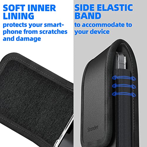 Stronden Holster for iPhone 13 Mini, 12 Mini (5.4"), iPhone SE (2022,2020) Leather Holster Case with Belt Clip, Pouch with Magnetic Closure, w/Built in Card Holder (Fits Slim/Thin Case only)