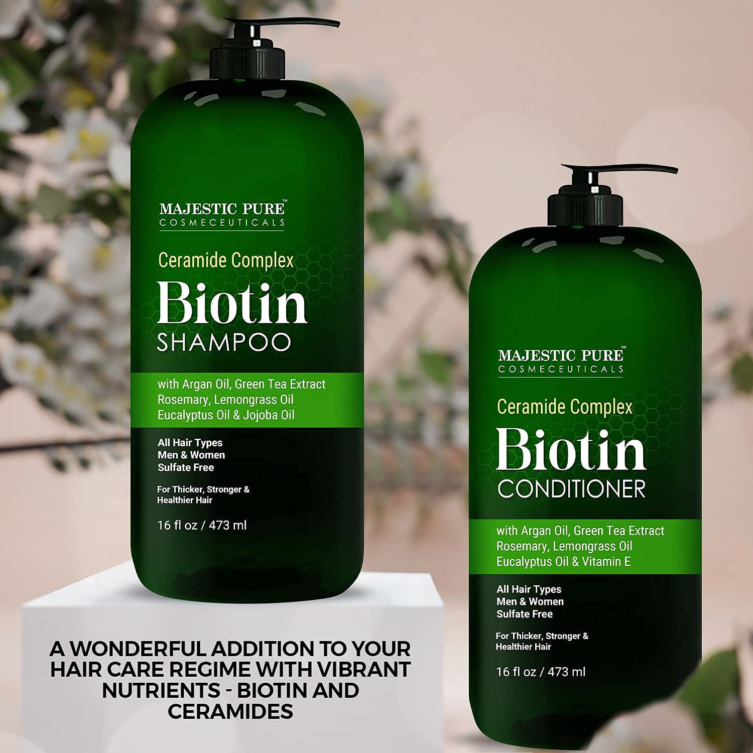 Majestic Pure Jamaican Black Castor Oil (16 oz) and Ceramide Complex Shampoo & Conditioner Set (16 oz x 2) Bundle
