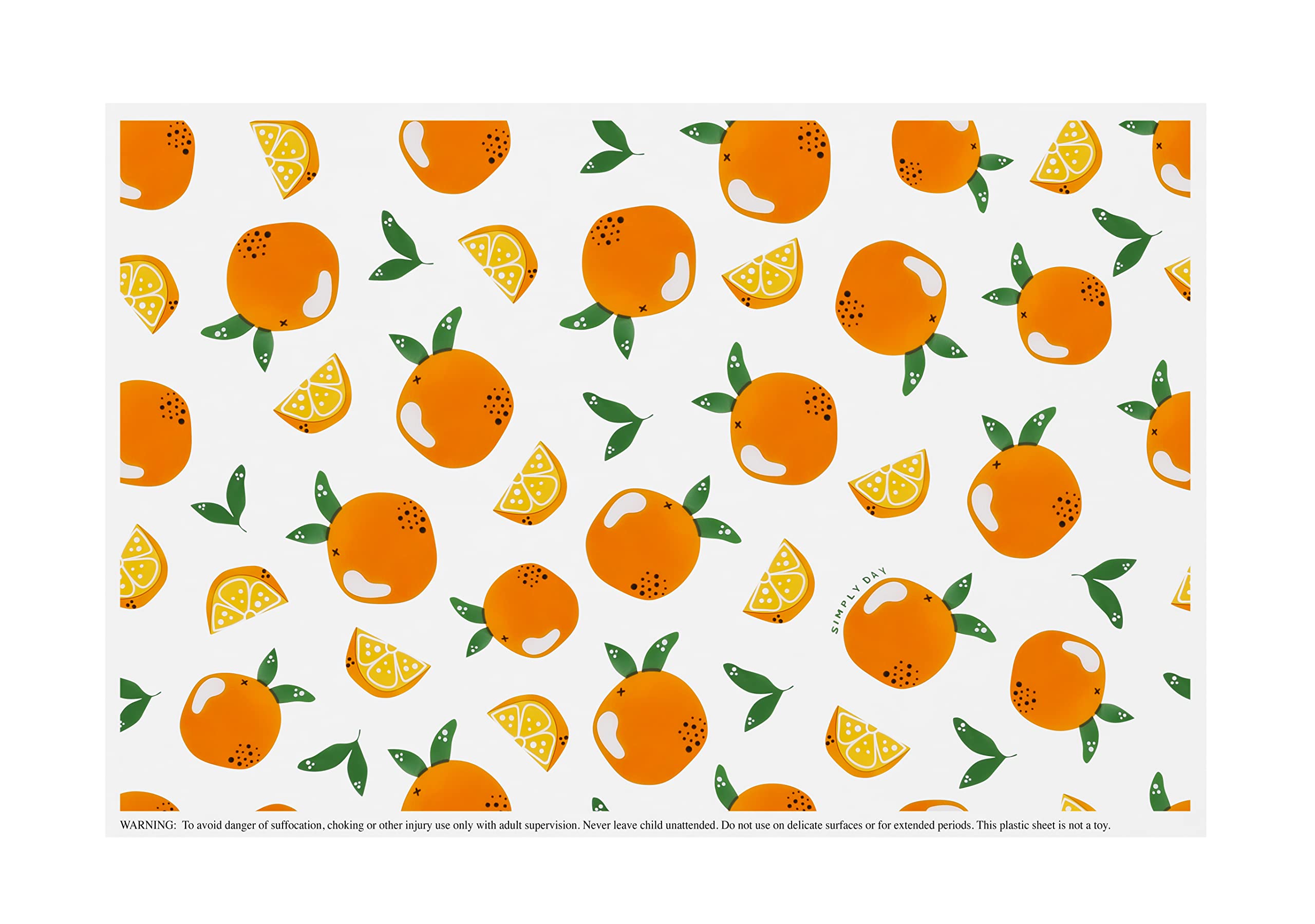 Simply Day Disposable Placemats for Kids, Oranges (SP-001)