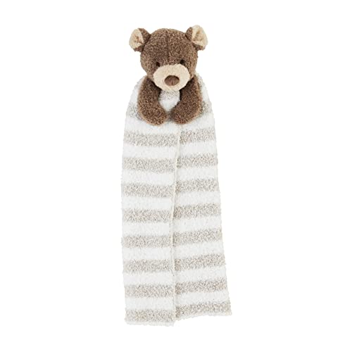 Mud Pie Children's Bear Lovey Blanket, Stripe 21" x 16"