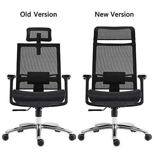 BILKOH Ergonomic Office Chair with Mesh Seat & Adjustable Lumbar Support, High Back Desk Chair with Breathable Mesh, Wide Headrest & Reclining Swivel Task Chair, 3D Armrest & Height Computer Chair
