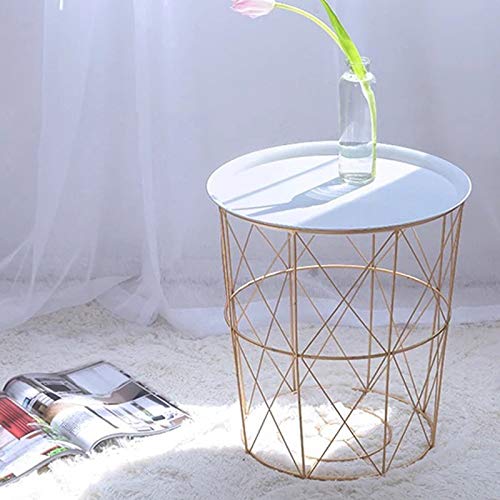 WALNUTA Iron Metal Coffee Table Dirty Storage Basket Tea Fruit Snack Serving Board Tray Golden