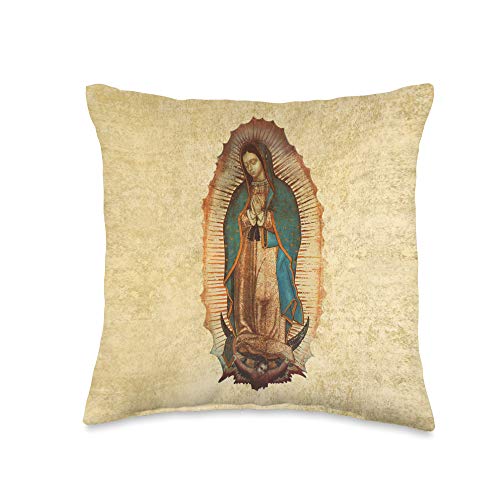 Cosas Mexicanas Accessories Co Basilica of Our Lady Virgen De Guadalupe Virgin Mary Throw Pillow, 16x16, Multicolor
