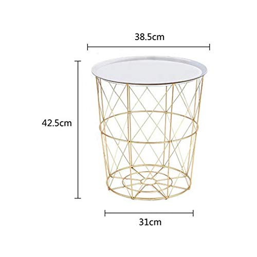 WALNUTA Iron Metal Coffee Table Dirty Storage Basket Tea Fruit Snack Serving Board Tray Golden
