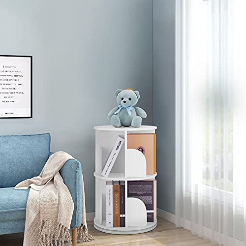 NAIYUFA Rotating Bookshelf 360 Display Floor Standing Bookcase Storage Rack for Kids&Adults Multi-Functional Bookshelf Organizer