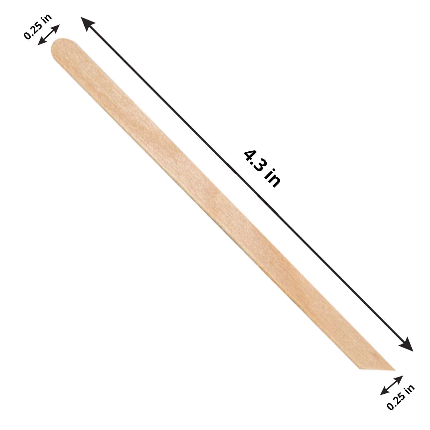 100 Pieces Small Wax Sticks Wood Spatulas Applicator Craft Sticks for Body Hair Eyebrow Lip Nose Removal Slanted/Round (Pack of 100)