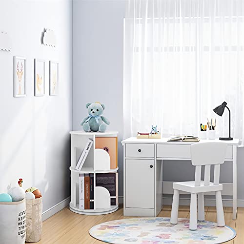 NAIYUFA Rotating Bookshelf 360 Display Floor Standing Bookcase Storage Rack for Kids&Adults Multi-Functional Bookshelf Organizer