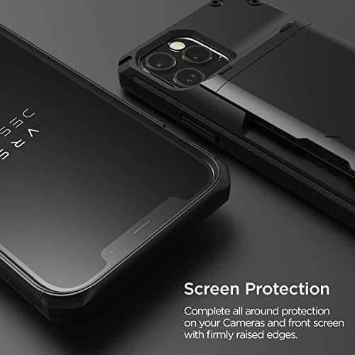 VRS DESIGN Damda Glide Pro Compatible for iPhone 12/12 ProCase, with [4 Cards] Premium Sturdy [Semi Auto] Credit Card Holder Slot Wallet for iPhone 12/12 Pro 6.1 inch(2020)