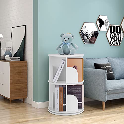 NAIYUFA Rotating Bookshelf 360 Display Floor Standing Bookcase Storage Rack for Kids&Adults Multi-Functional Bookshelf Organizer