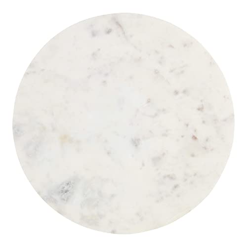 Kate and Laurel Tira Modern Marble Side Table, 14 x 14 x 24, Gold, Small Pedestal Table for Decorative Display