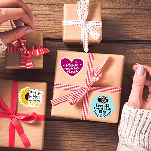 Please Handle with Love Stickers,Thank You Stickers,Handmade Stickers,Small Shop Stickers,Envelopes Stickers for Small Business, Online Retailers,Handmade Goods,500 Labels Per Roll