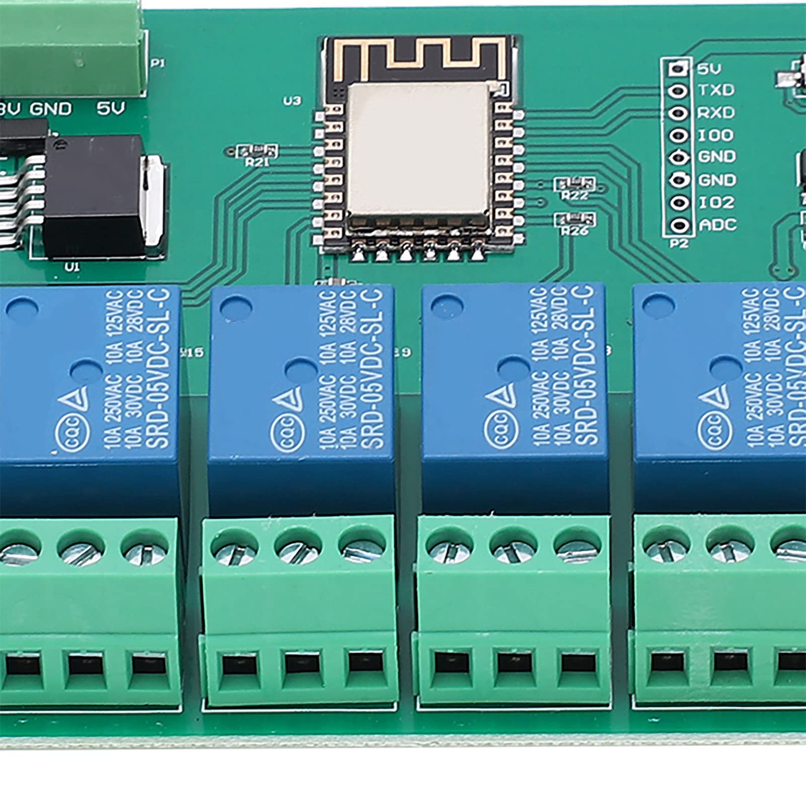 ESP8266 Relay Module, Relay Module 8‑Channel ESP8266 Development Board Development Board with 1 X Relay Module for Smart Home Control