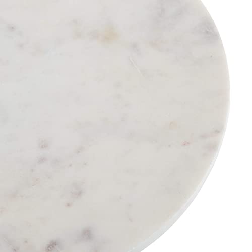 Kate and Laurel Tira Modern Marble Side Table, 14 x 14 x 24, Gold, Small Pedestal Table for Decorative Display