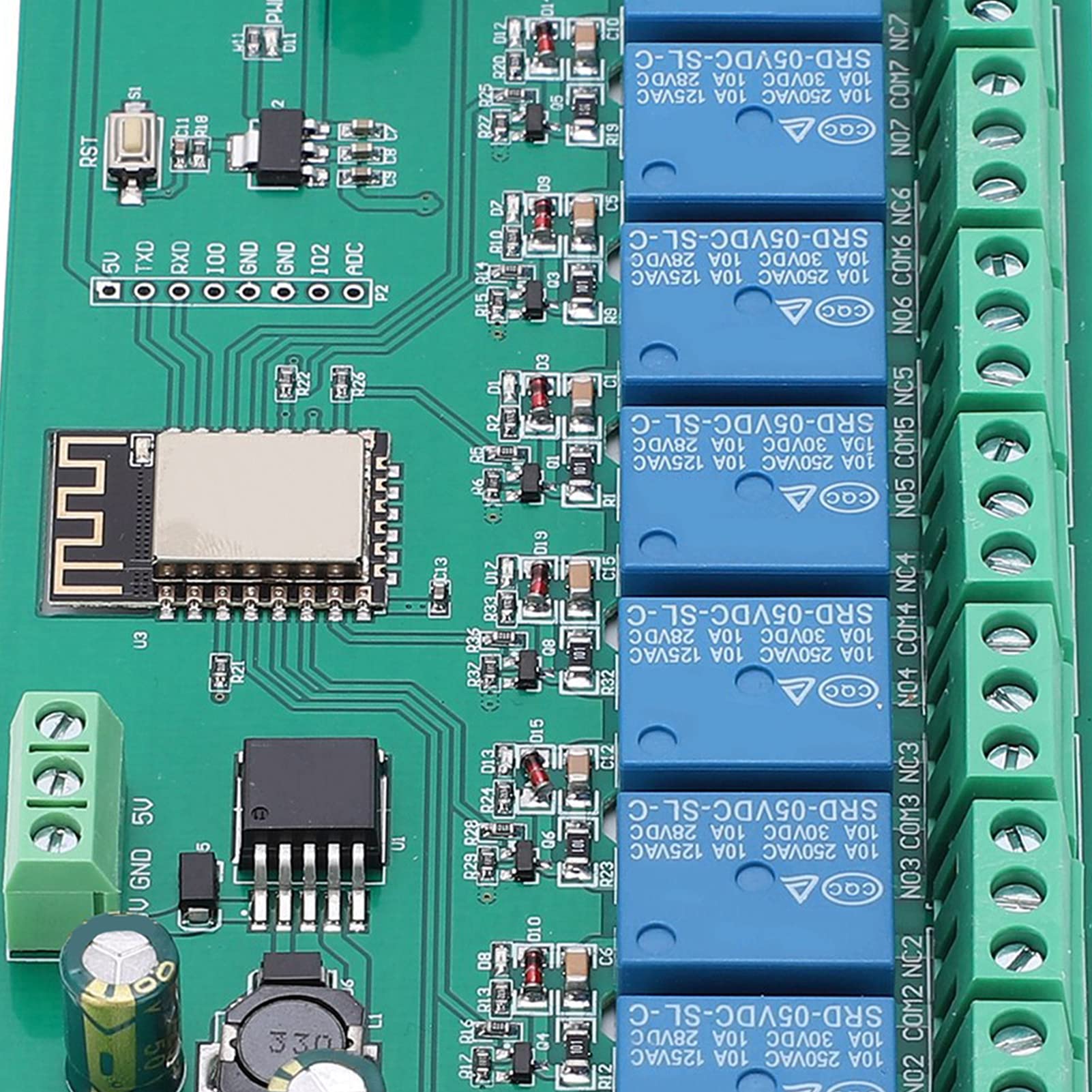 ESP8266 Relay Module, Relay Module 8‑Channel ESP8266 Development Board Development Board with 1 X Relay Module for Smart Home Control