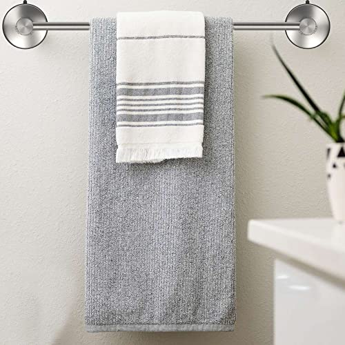 DGYB Suction Cup Towel Bar for Bathroom 17 Inch Brushed Nickel Towel Holder Stainless Steel Premium Kitchen Towel Rack Wall Mounted